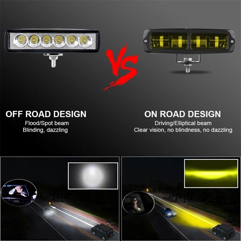 BrightLite 6 Inch 20W Mini LED Bar Yellow Fog Spot Beam for Vehicles ...