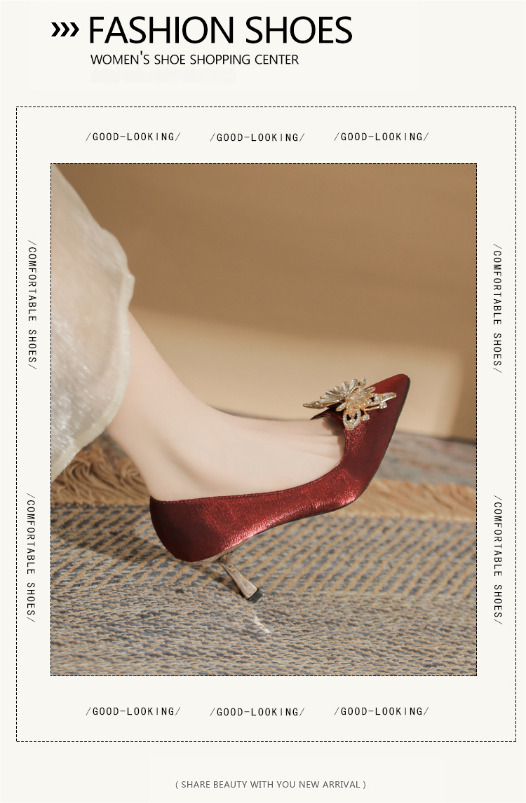 Women's Butterfly Sequined High Heel Shoes - Pointed Toe Stilettos for ...