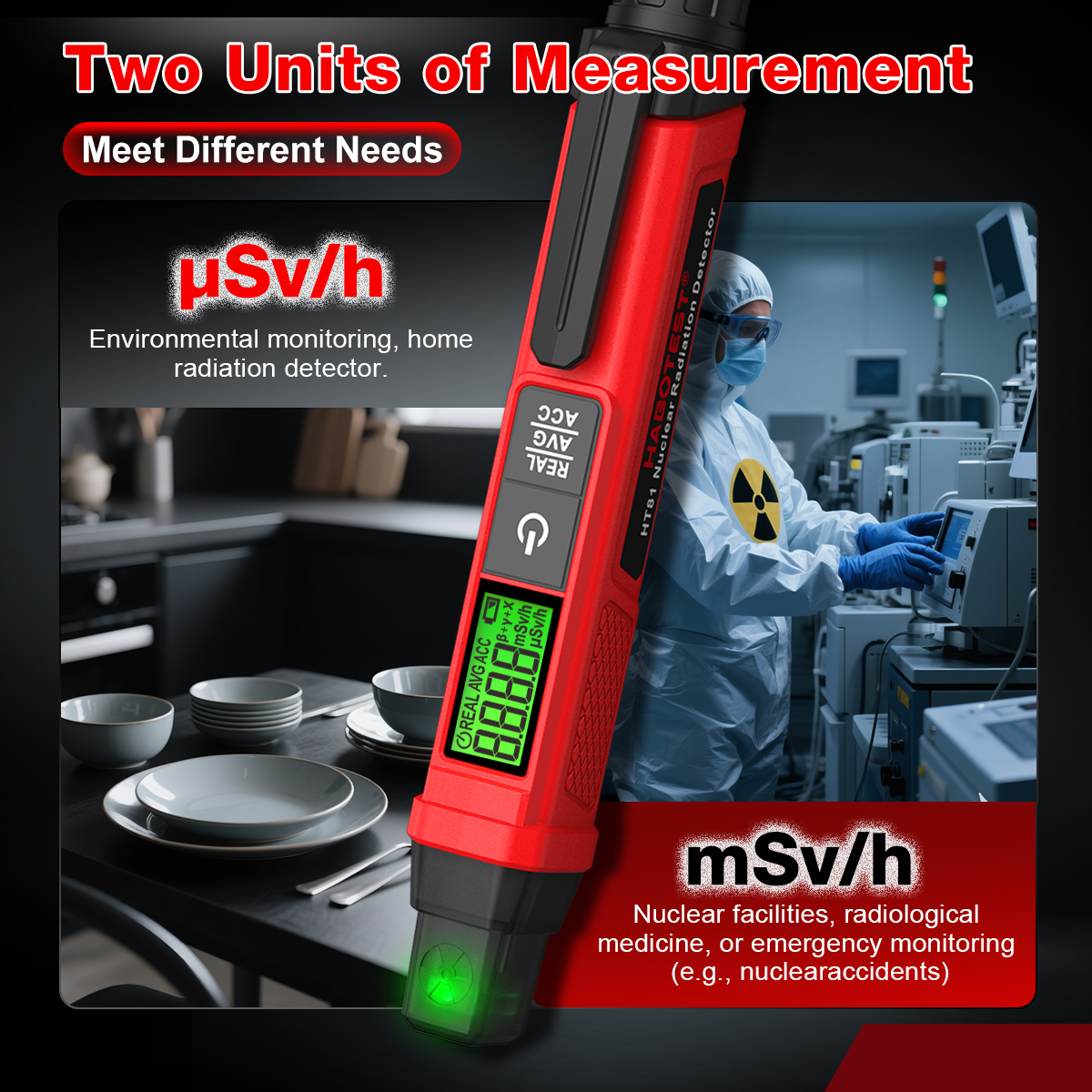 HABOTEST HT81 portable handheld radiation measuring instrument ...