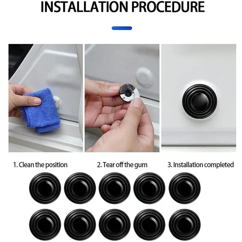 10pcs Universal Car Door Shock Absorber Inserts Shockproof Pad Sticker ...