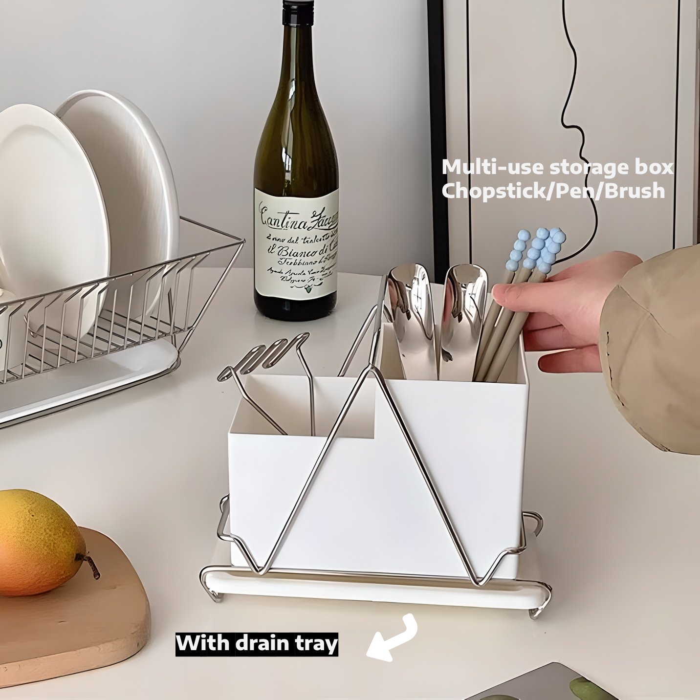SimpleJoy Chopsticks Tableware Holder Spoon & Fork Holder Stainless ...