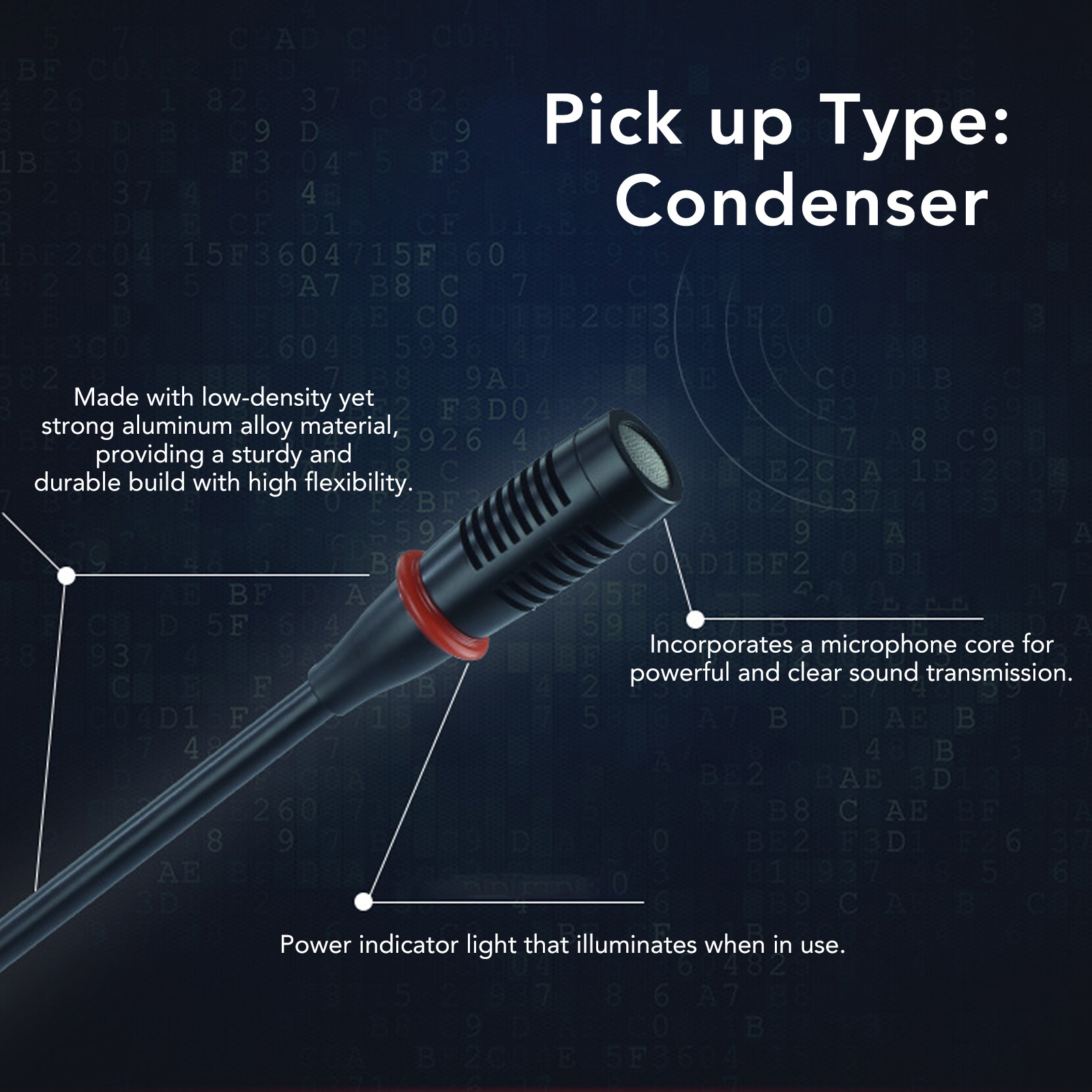 Loloshop1 59cm Gooseneck Condenser Microphone 3 Pin Flexible Aluminum ...