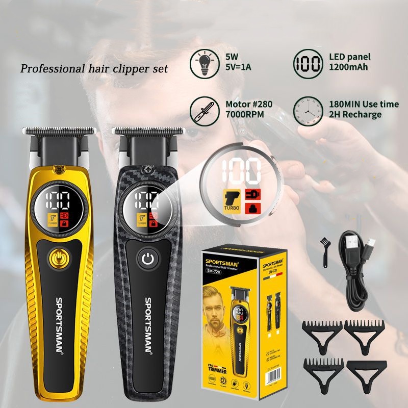 wingsbro Professional Hair Trimmer for Men Zero Gapped DLC T-Blade LED ...