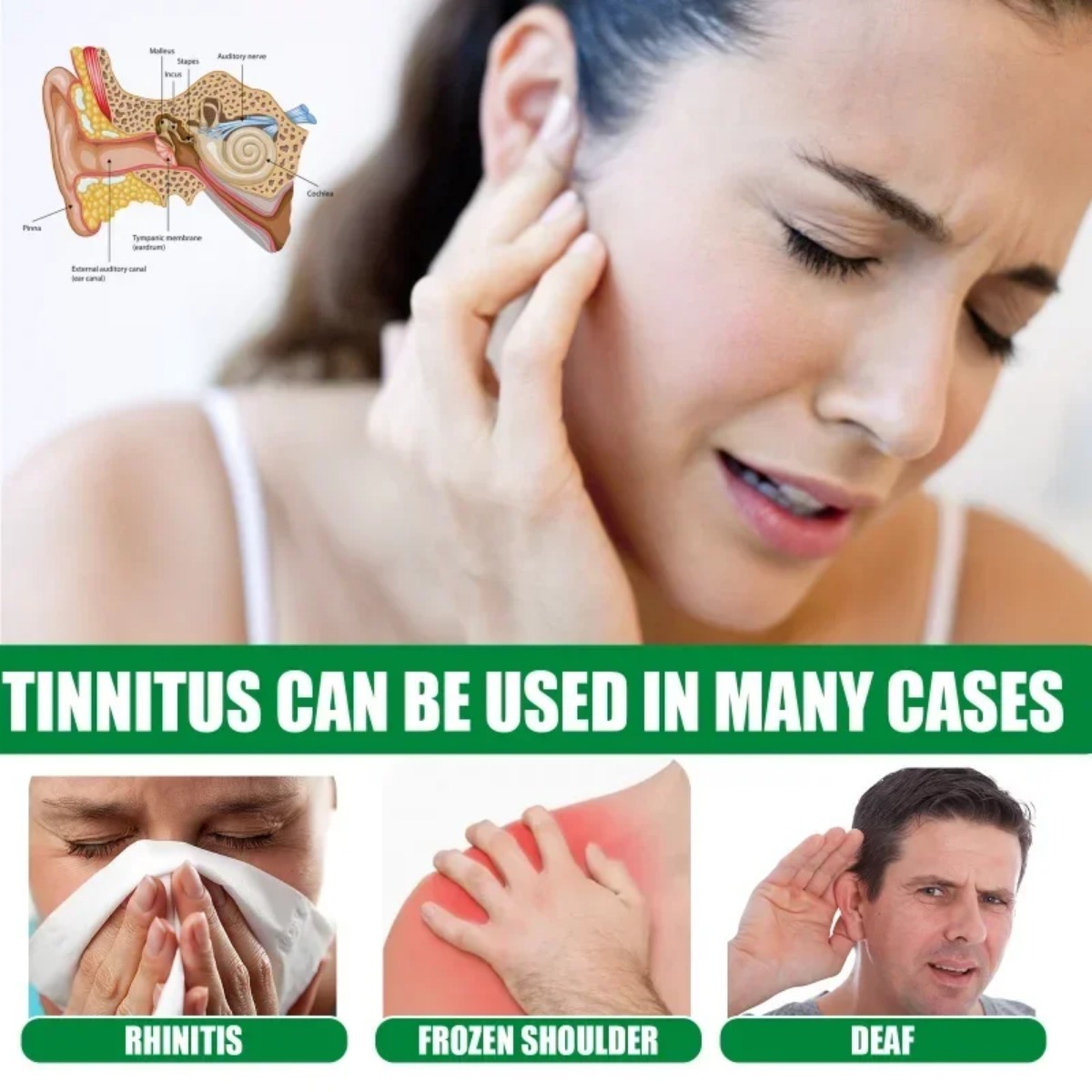 Ear Treatment Oil for Deafness Earache Swelling Tinnitus Hearing Relief Ear Drops 20ml | Shopee ...