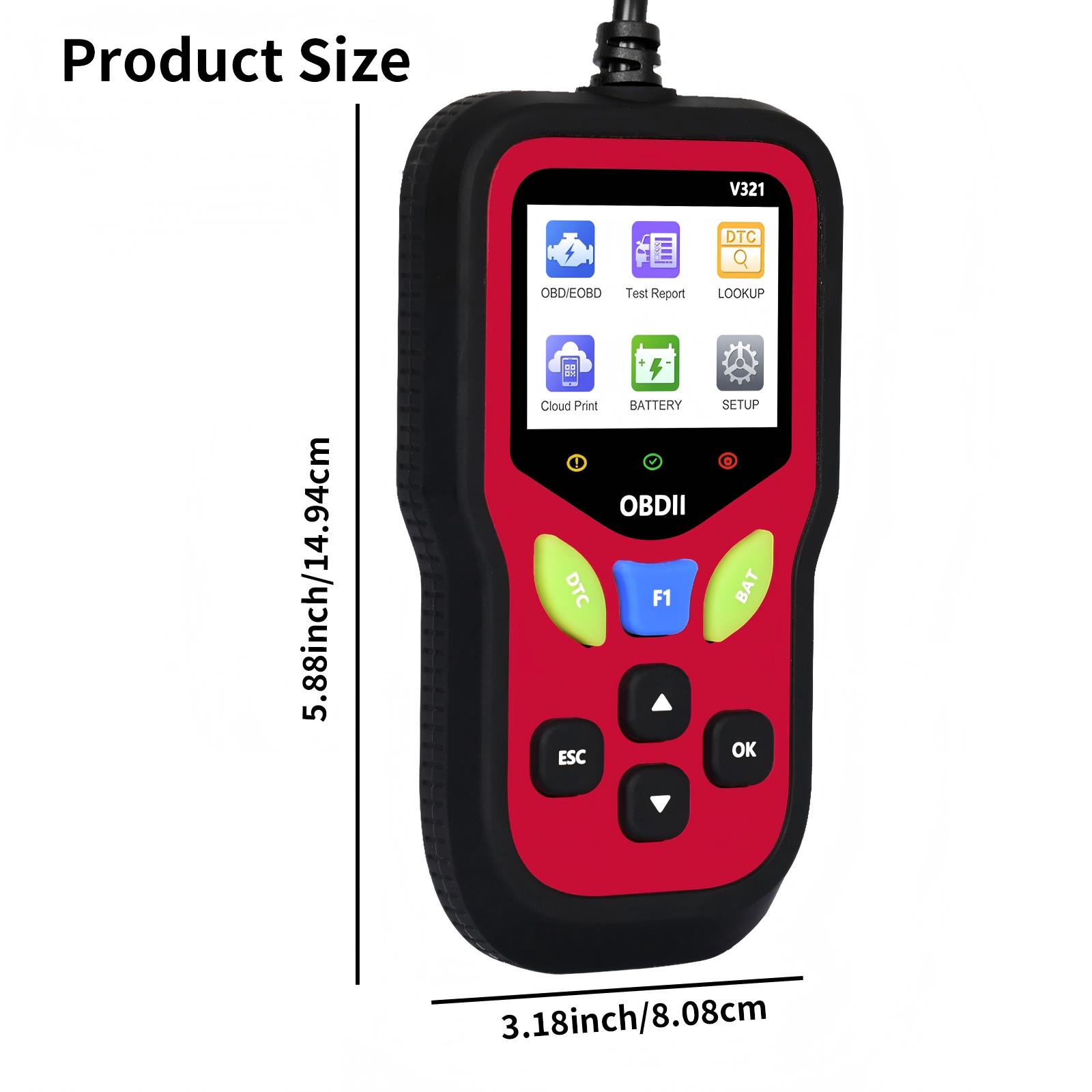 V321 Car Diagnostic Tool, Auto Code Reader, Quick Clear Engine Fault ...