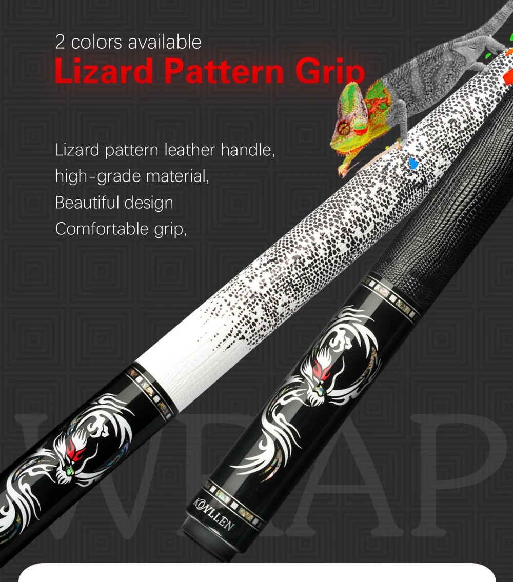 KONLLEN AING Series Carbon Fiber Pool Cue Stick Handmade Dragon Real ...