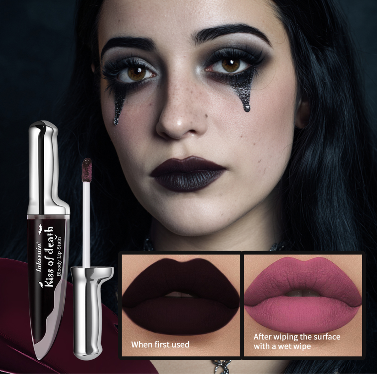 Lakerain Lip Stain Kiss Of Death Bloody Gothic Halloween Liquid ...
