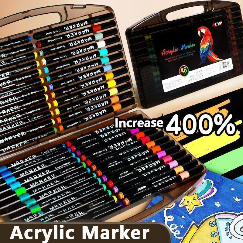 12/24/36/48/60/80 Colors Acrylic Marker Set Coloring set Highlighter ...