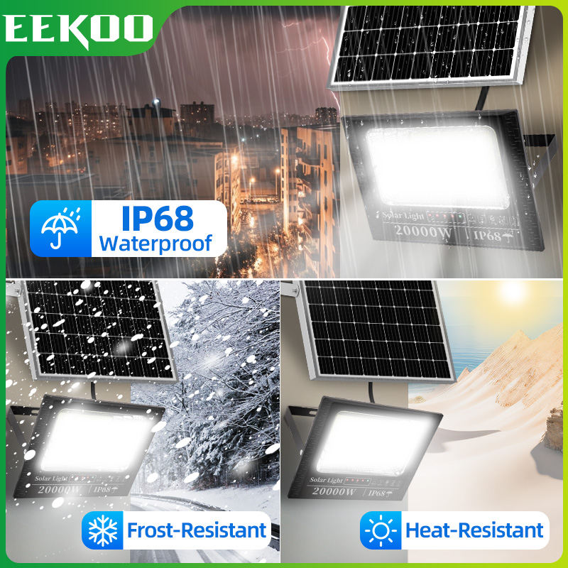 EEKOO Solar light outdoor waterproof IP68 led flood light with Motion Sensor and panel for ...