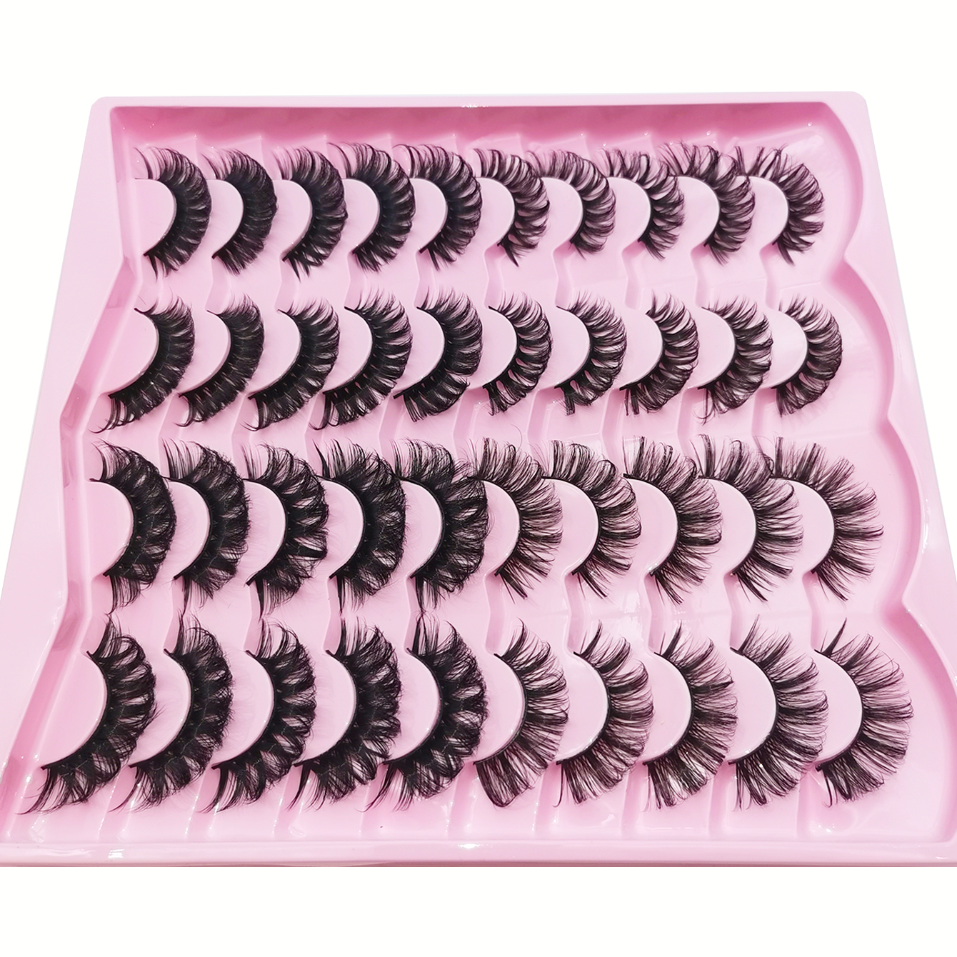 20 Pairs Mango-Designed Eyelashes: Voluminous Black Dramatic Thick ...