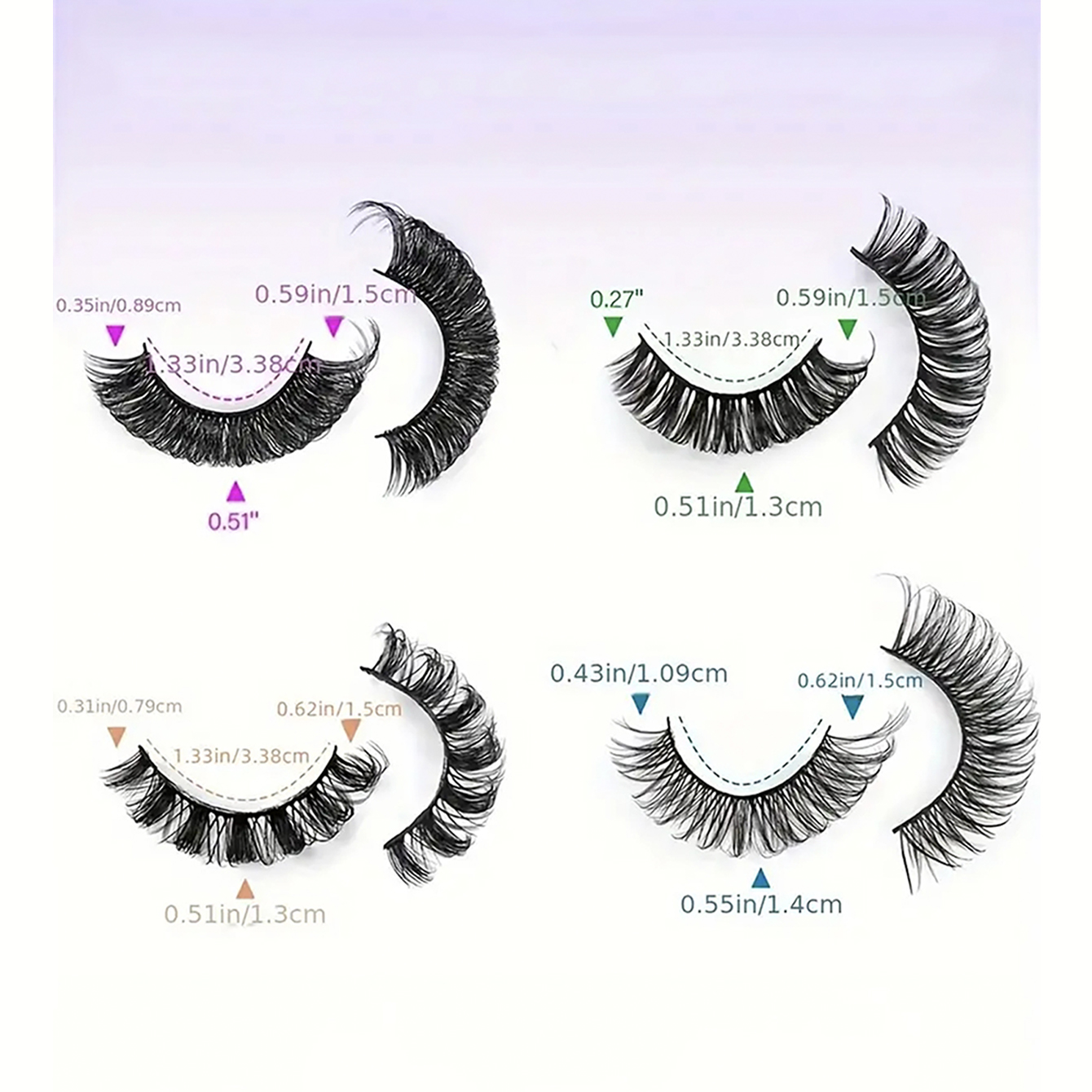 20 Pairs Mango-Designed Eyelashes: Voluminous Black Dramatic Thick ...