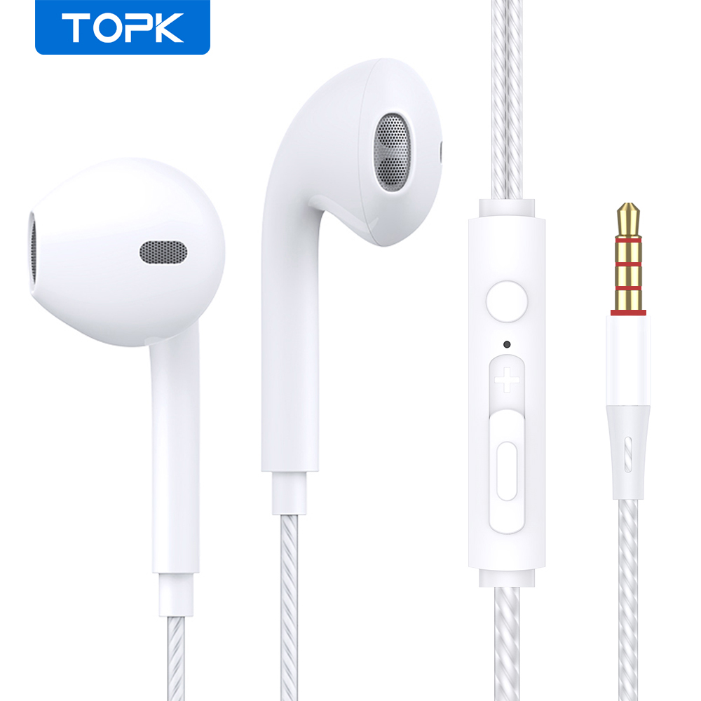 TOPK F20 Earphone In-Ear Wired Volume Control Earbuds With Microphone 3 ...