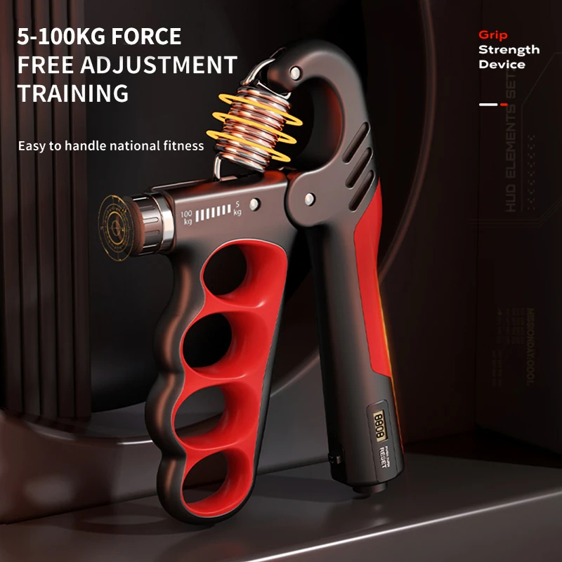 【Digital Counting】5-100KG Adjustable Grip Strengthener Hand Gripper ...