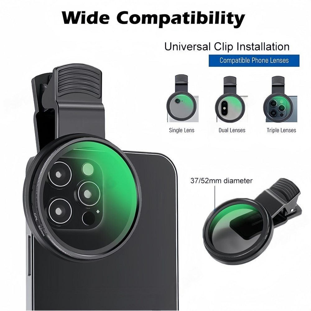 52mm Universal Adjustable Filter ND2-400 CPL Starlight 8 Lines Gradient ...