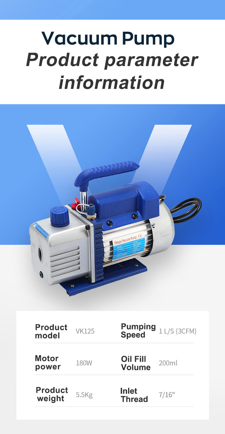 Rotary Vane Vacuum Pump 1/4hp VP115 Single Stage 5Pa Rotary Miniature ...
