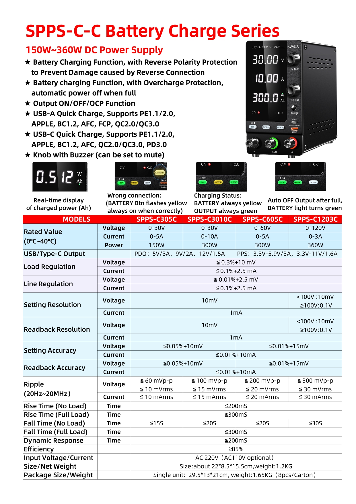 KUAIQU 24 volt Lab DC Power Supply DC 48V 60V 5A 30V 10A Adjustable Voltage Stabilizer Bench ...