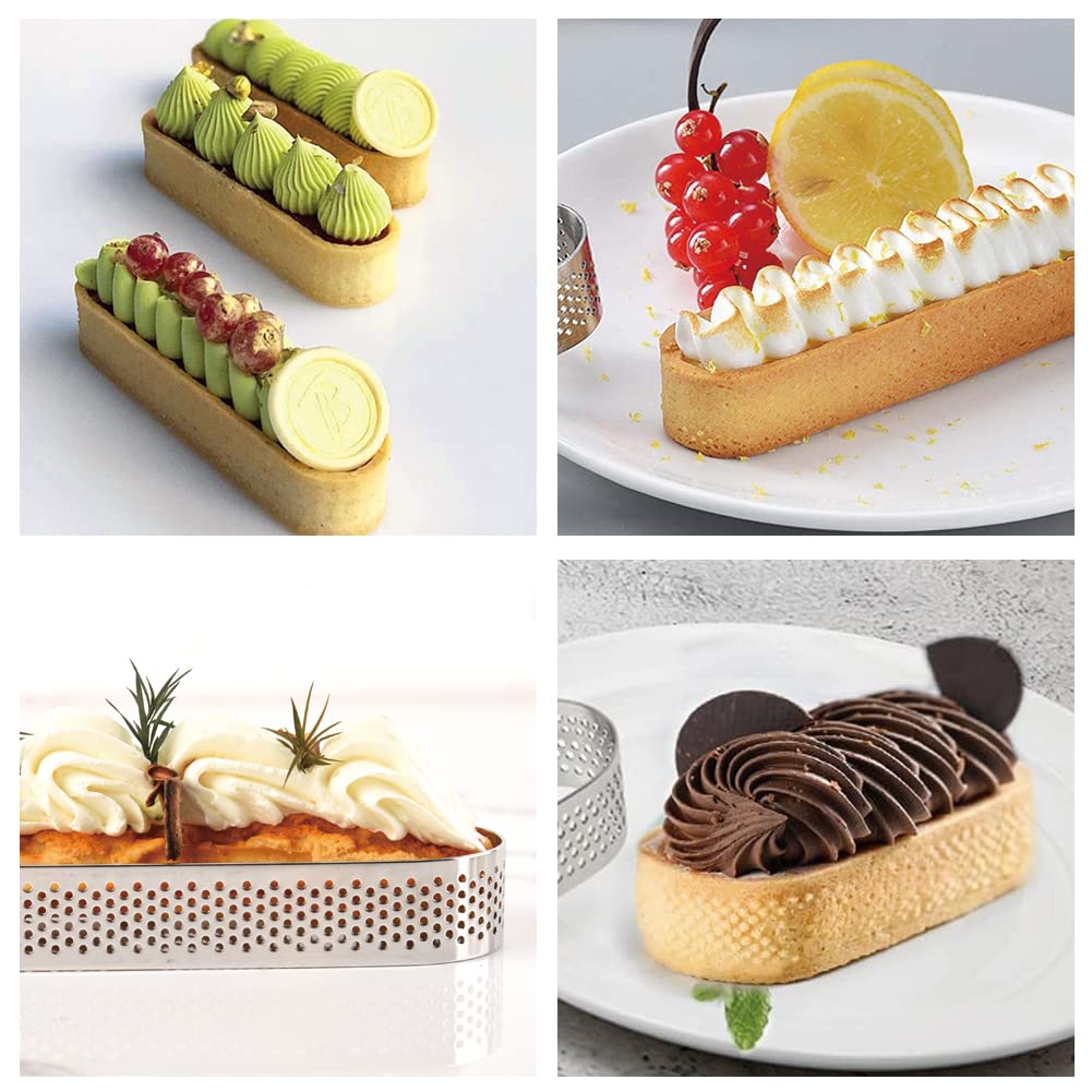 3/6pcs Oval Tart Ring 13cm Fruit Pie Oval Egg Tart Mold Stainless Steel ...