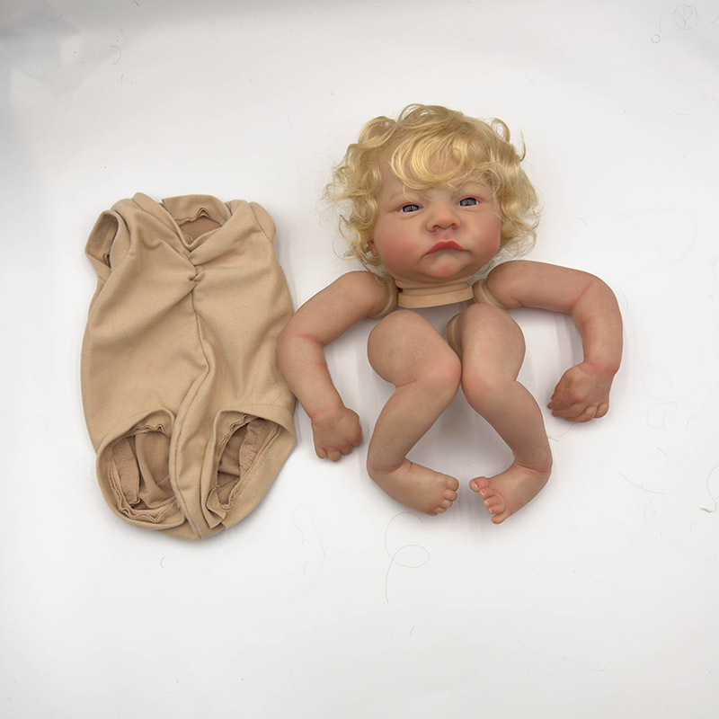 18inch Reborn Doll Kit Awake Baby Levi with Blonde Hair Soft Body ...