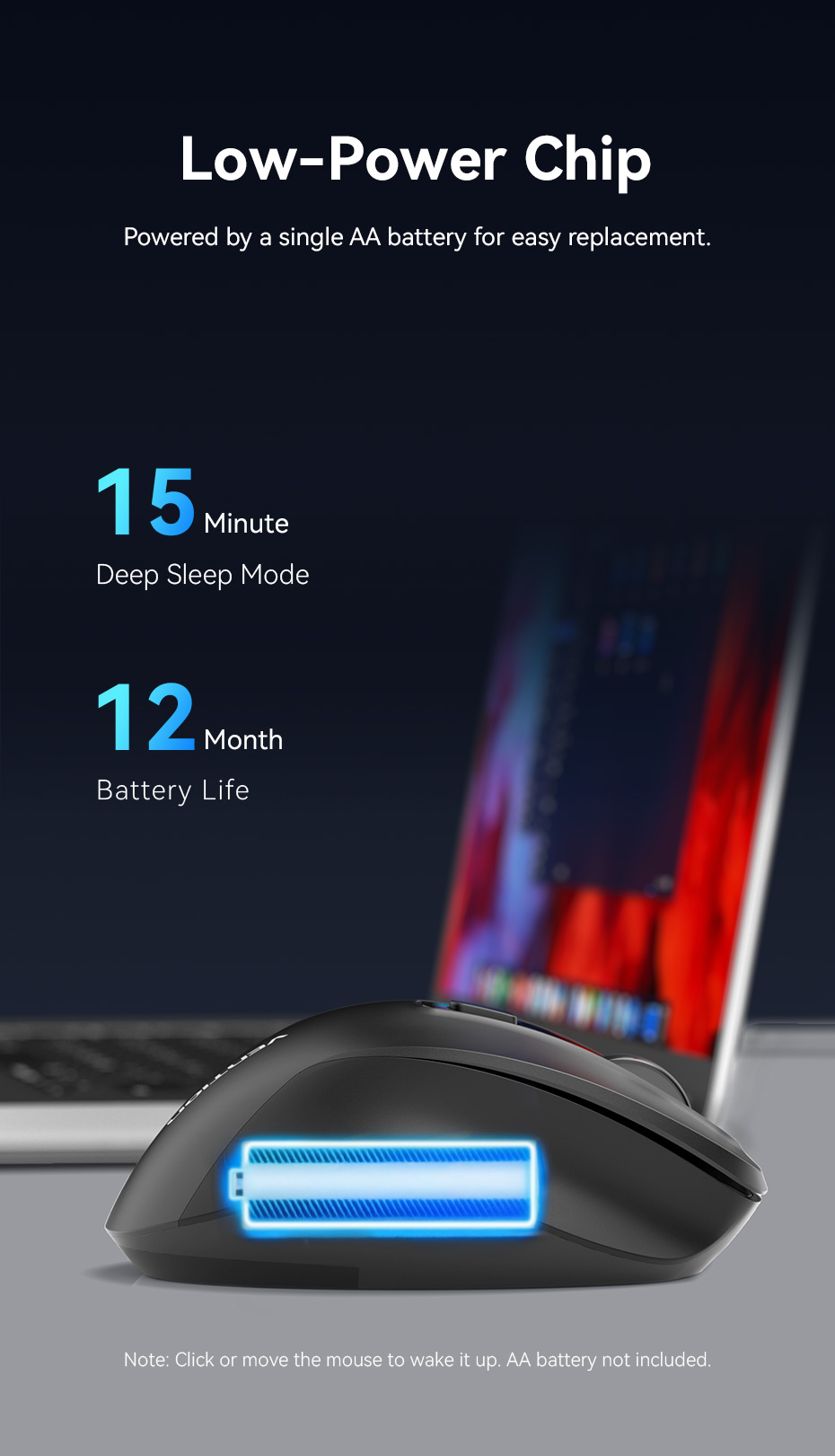 Vention Wireless Mouse 4000DPl Low Power Consumption Mice 2.4G and ...