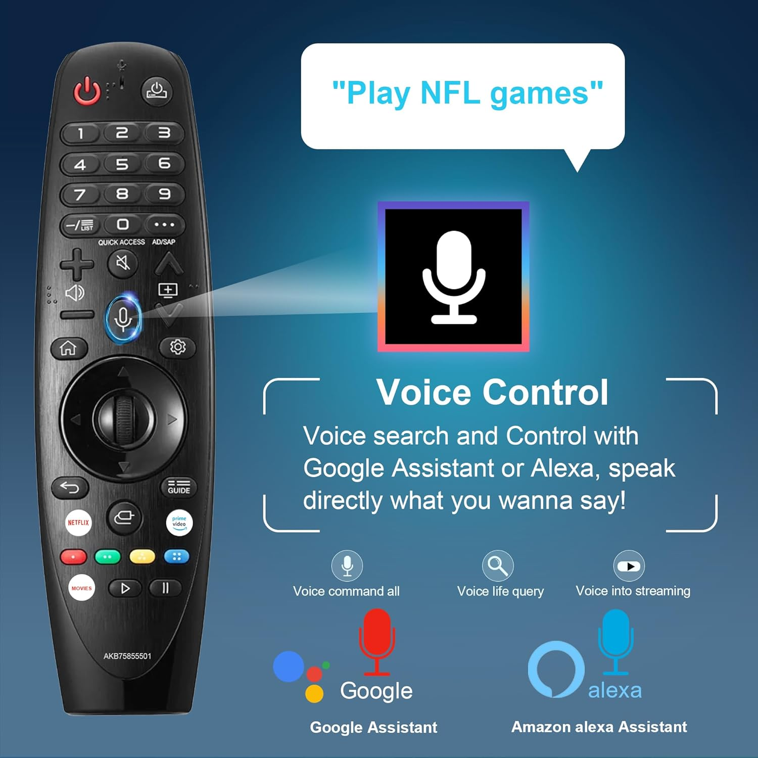 LG Smart TV Magic Remote with Voice Control Replacement for OLED QNED ...