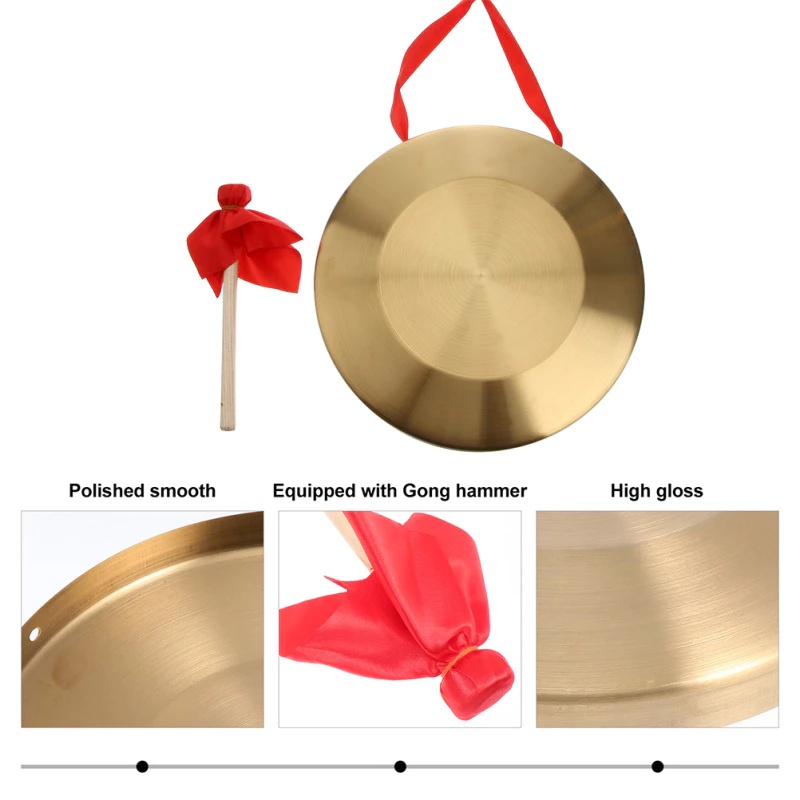 【24H ship】12cm 15cm Brass Hand Gong With Wooden Stick Chinese ...