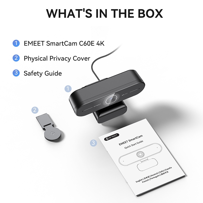 EMEET C60E 4K Webcam Kit With TD303 Tripod | For WFH, Online Meeting ...