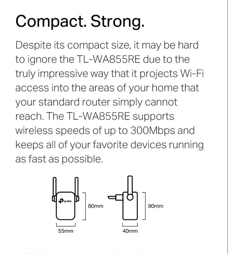 TP-Link 300mbps Wireless Wi-Fi Range Extender/Enhancer 2.4G Boosted ...