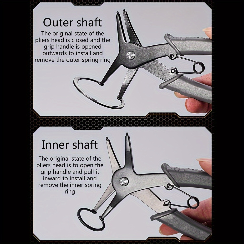 Combination Snap Ring Tool with Internal and External Circlip Pliers, 2 ...