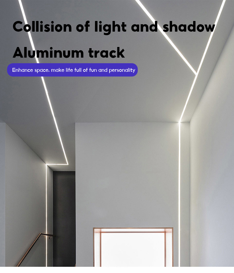 1m LED Aluminum track embedded line light aluminum profile shell track ...