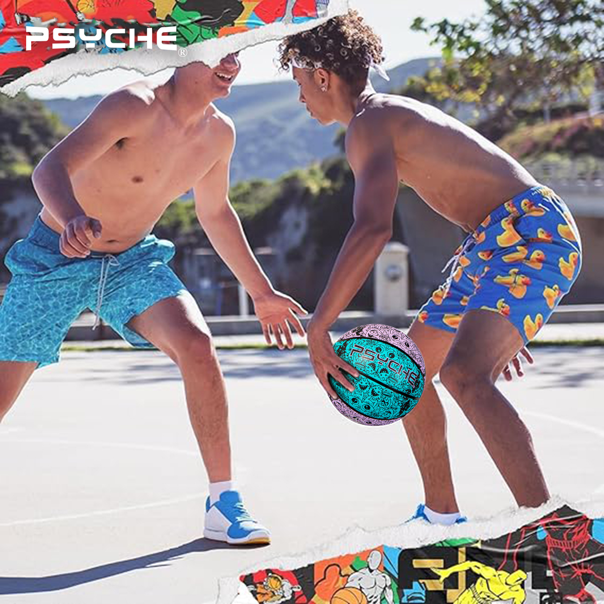 PSYCHE Rubber Basketball 29.5" Outdoor Indoor Basketball Official Size ...