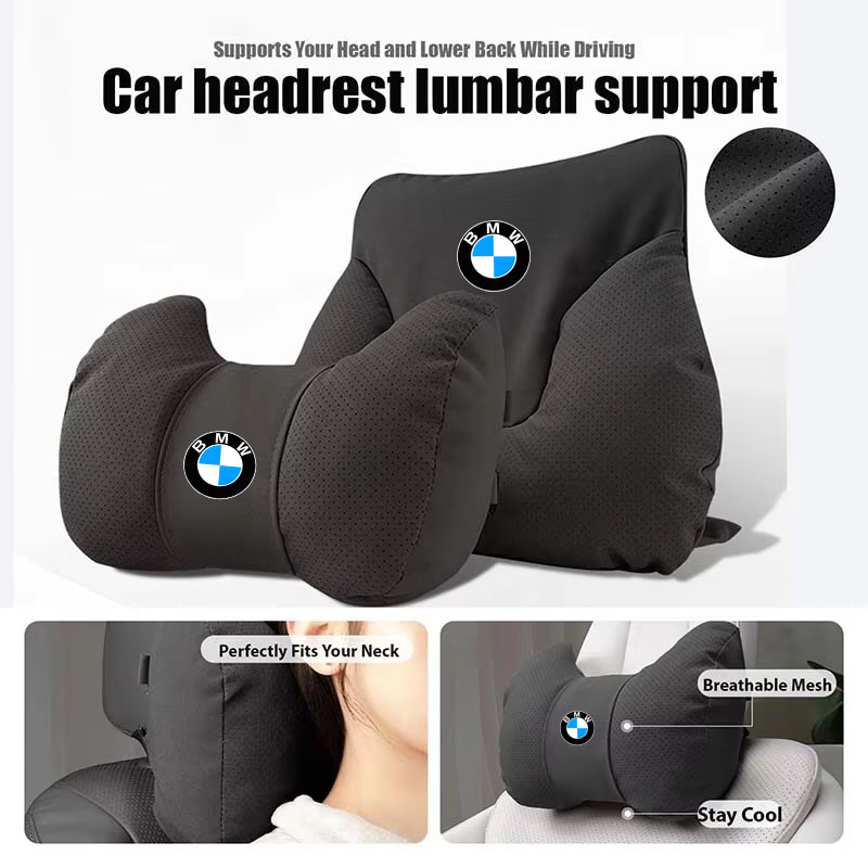 Car Seat Neck Pillow Lumbar Support Headrest Waist Cushion Accessories ...