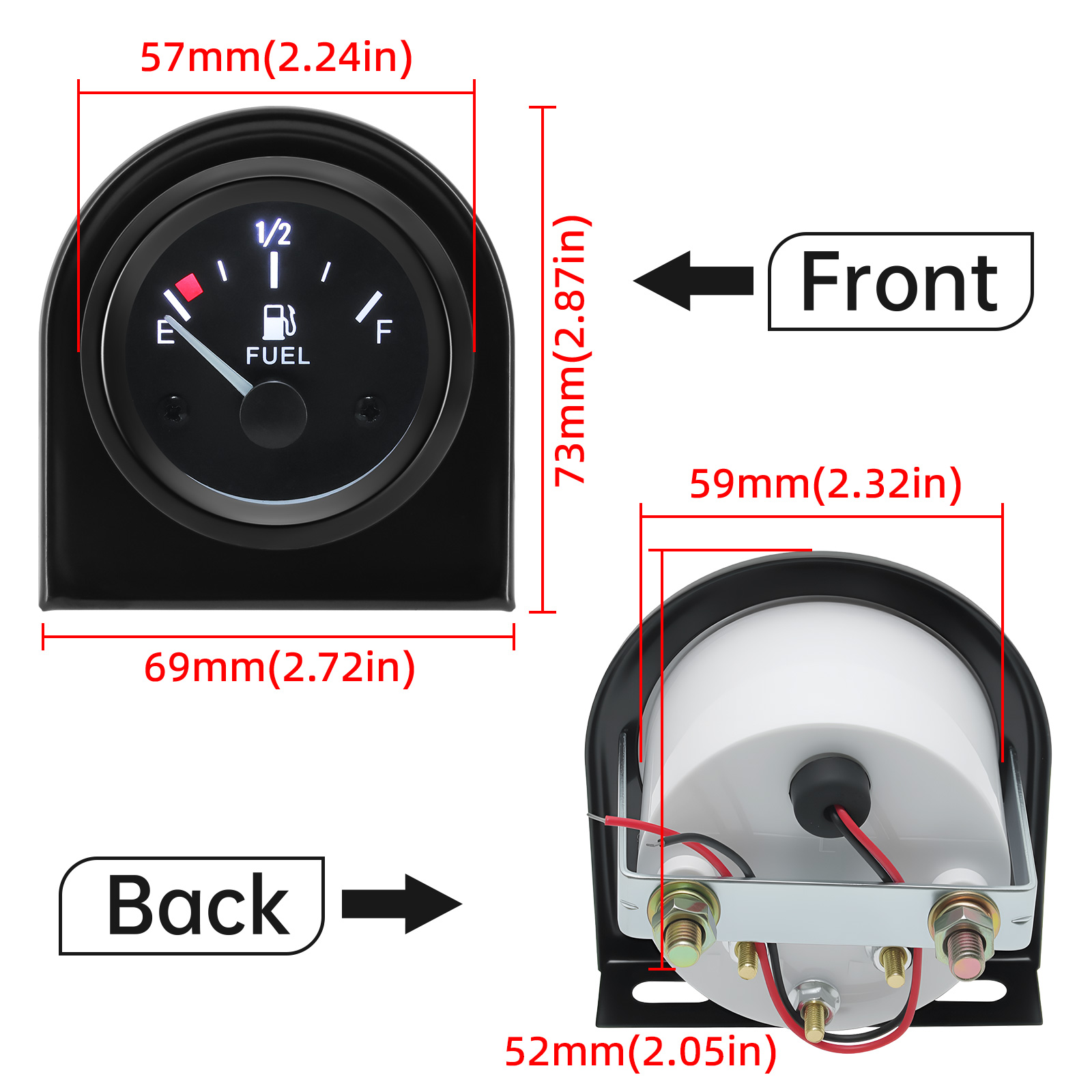 12V 240-33Ohms Car Truck Vehicle Fuel Level Gauge White LED Light 2 ...