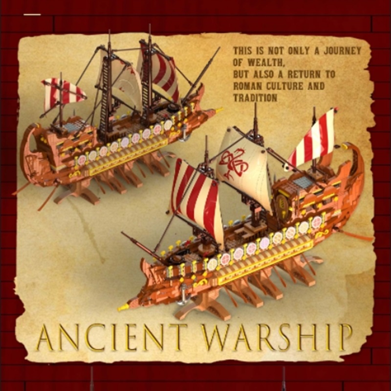 Ancient Warship Sailing Ship Pirate Ship Building Blocks 2073 Pcs BAKA ...