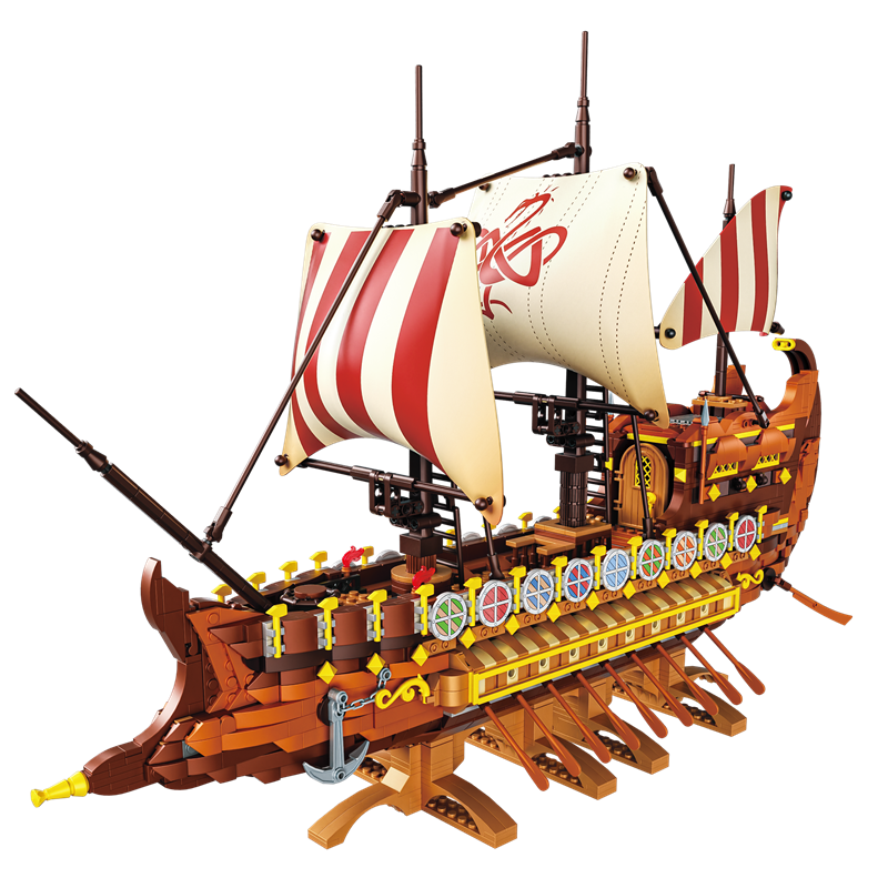 Ancient Warship Sailing Ship Pirate Ship Building Blocks 2073 Pcs BAKA ...