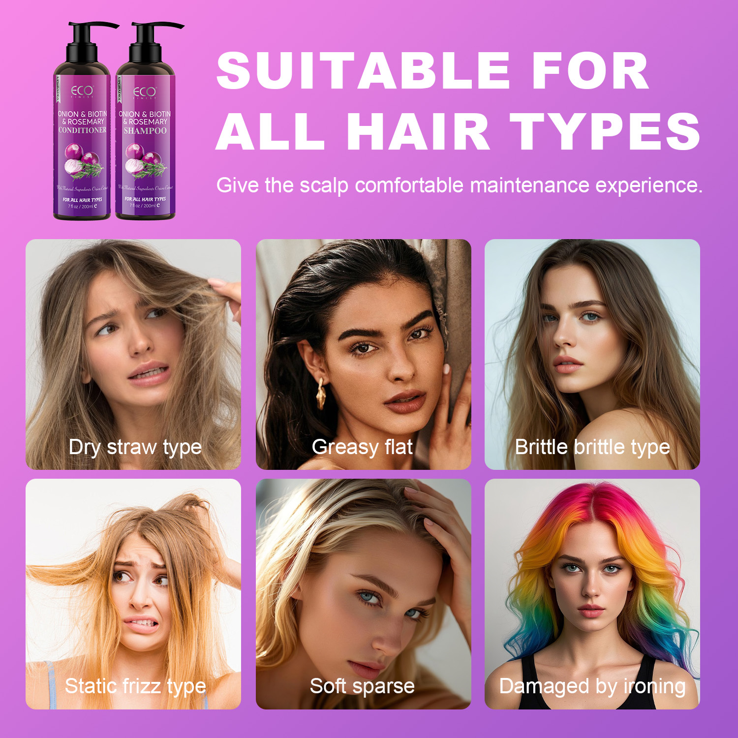 Onion Biotin and Rosemary Shampoo & Conditioner Treatment Set ...