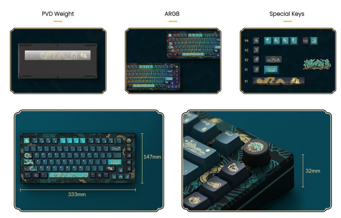 Akko MOD007 HE Year of Dragon Hot-swappable Wired Mechanical Keyboard ...