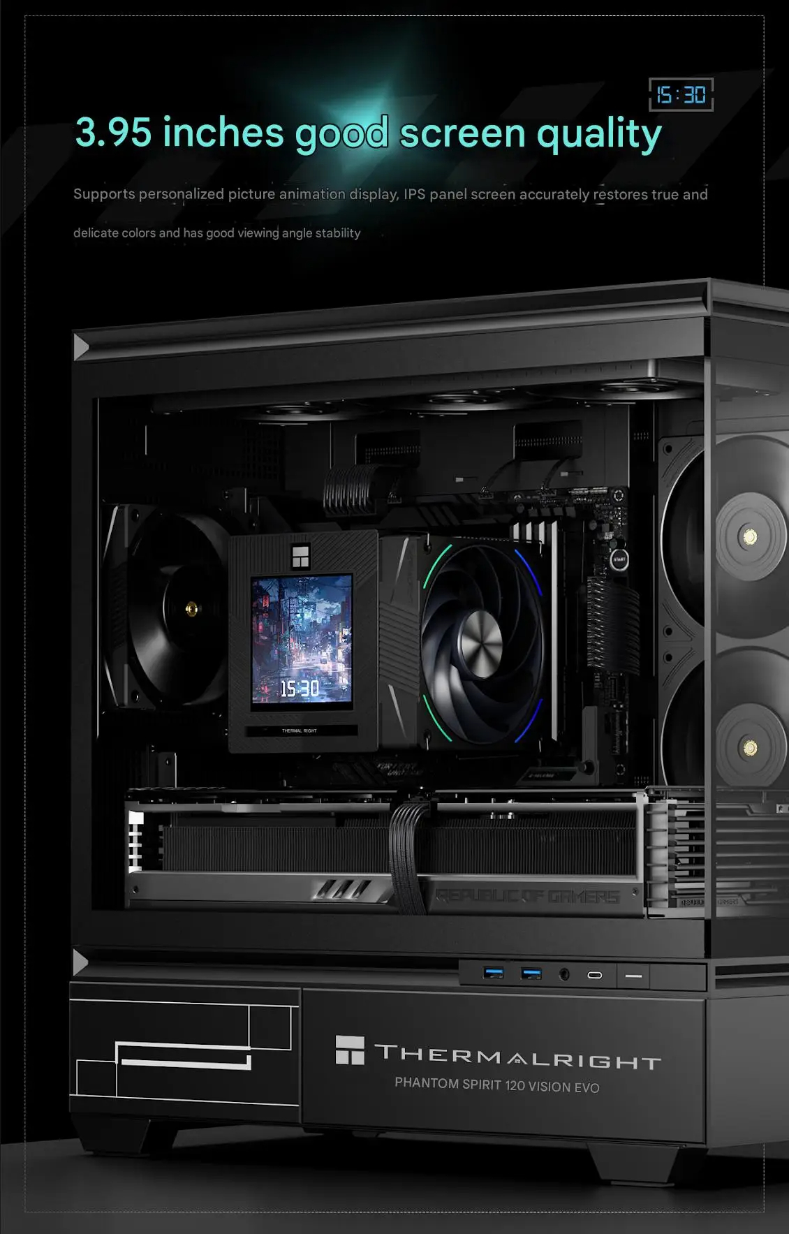 Thermalright PHANTOM SPIRIT 120 VISION SNOW 3.95-Inch Screen CPU Air ...