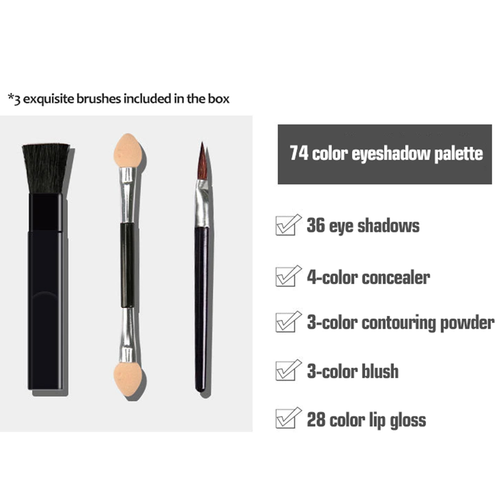 POPFEEL 74-Color Eyeshadow Palette Set – All-in-One Multi-Functional ...