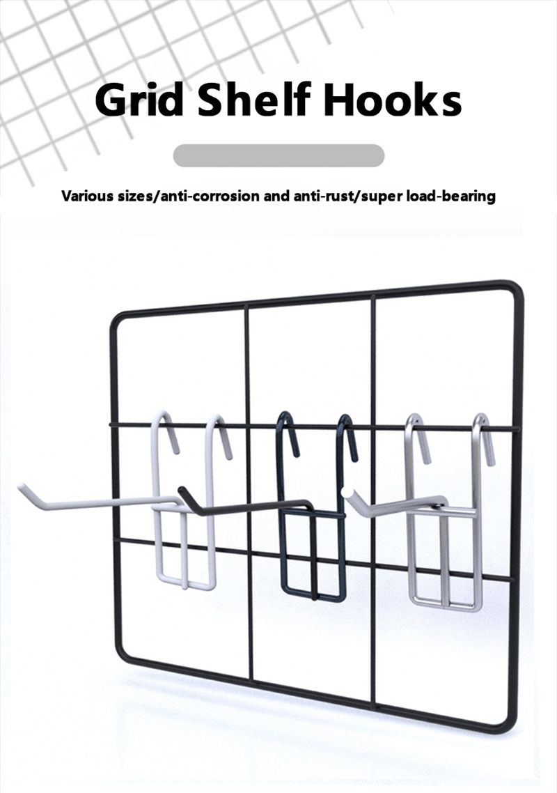 10pcs Black/White Heavy Duty Screen Hooks | for Grid Wall Wire Mesh ...