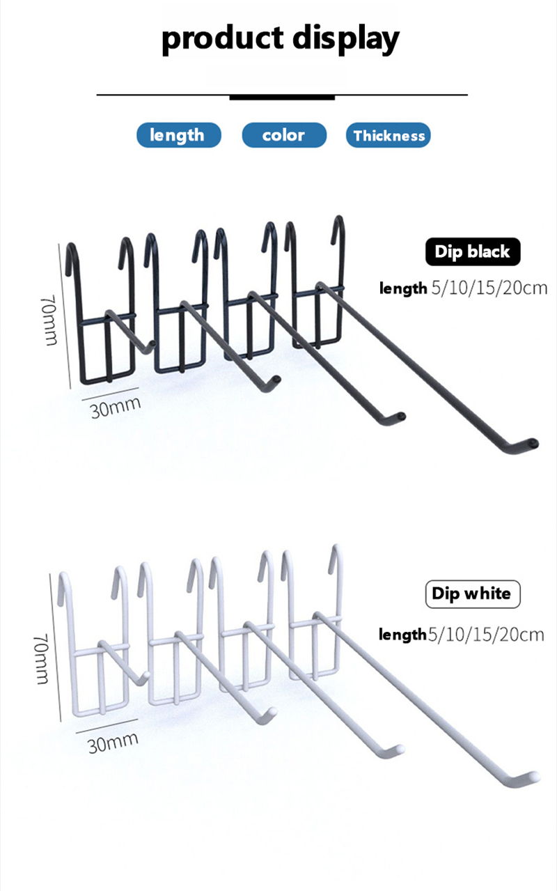 10pcs Black/White Heavy Duty Screen Hooks | for Grid Wall Wire Mesh ...