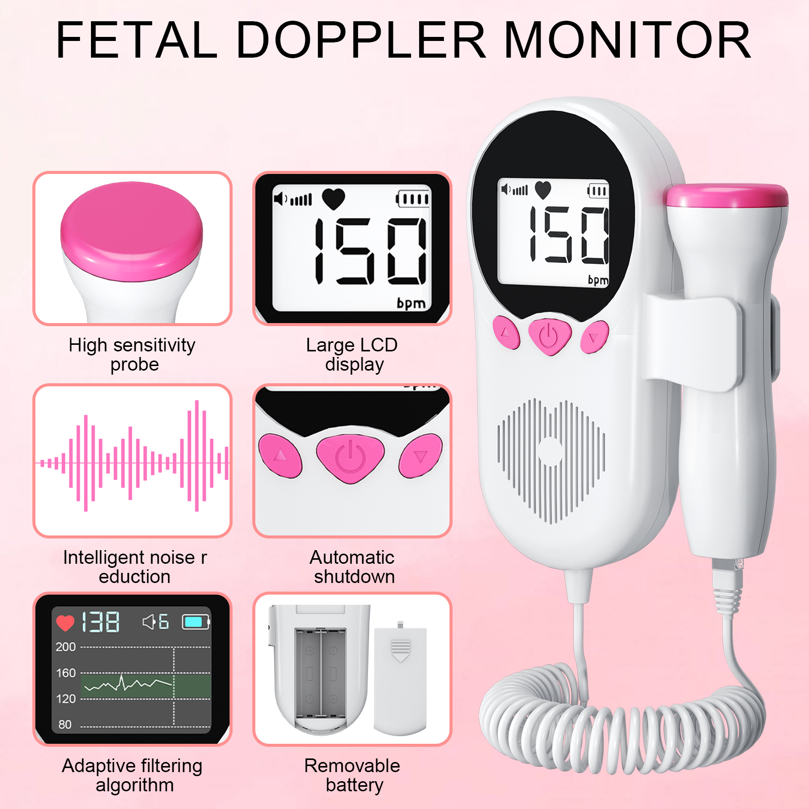 【Local Warehouse+COD】JSL-T502 Fetal Doppler - Non-Rechargeable + 30ml ...