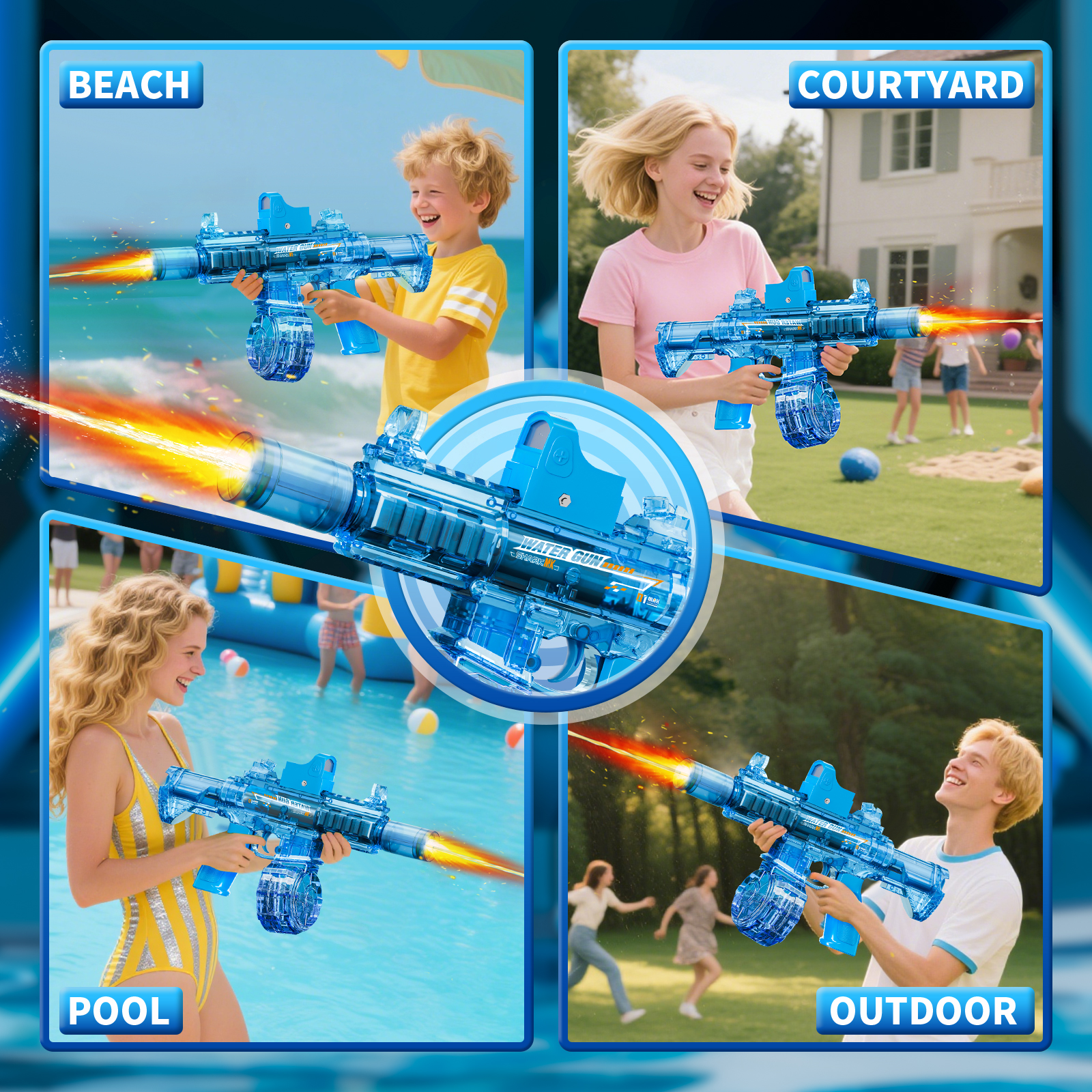 M416 Firelight Ice Mouse Flash Explosion Electric Water Gun Children's ...