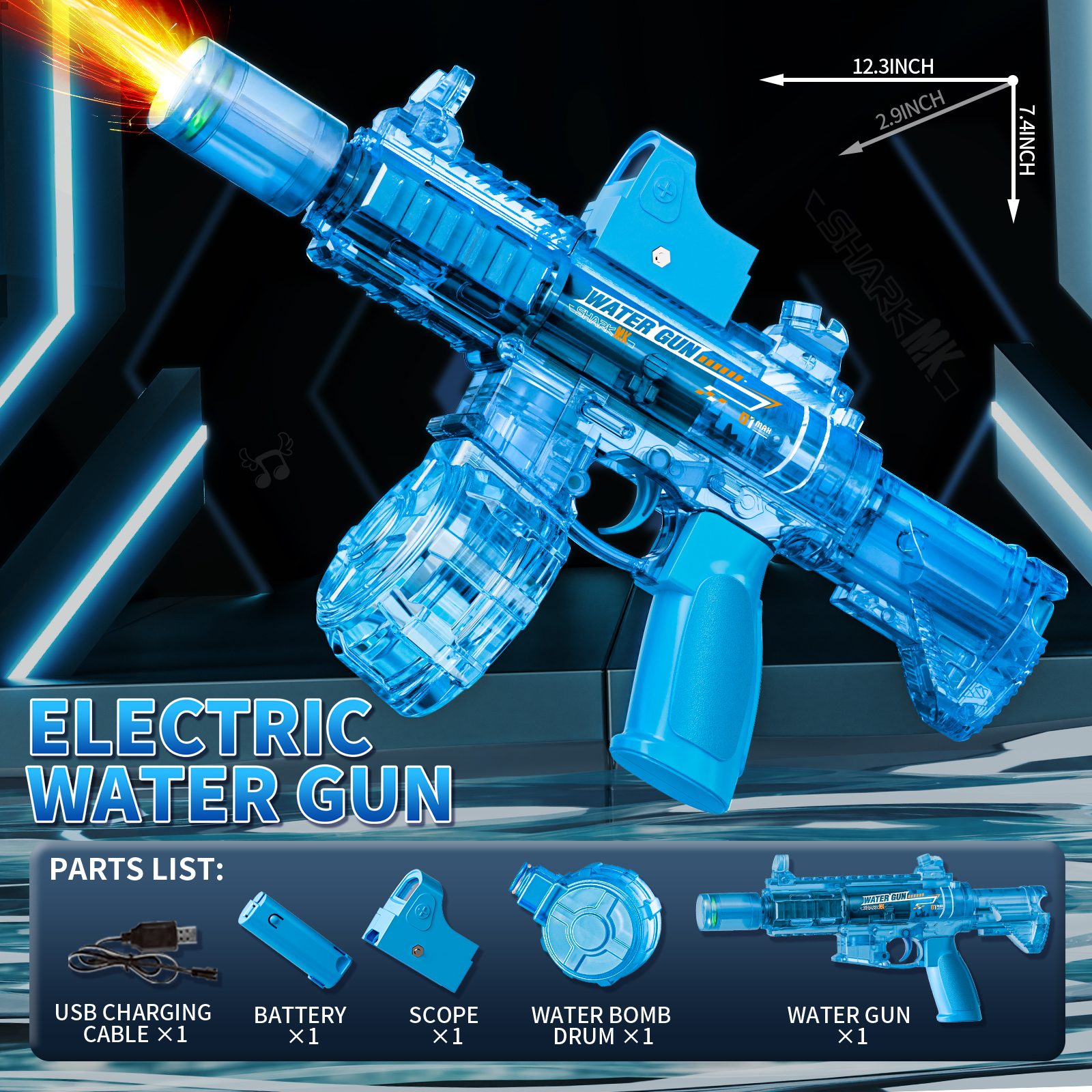 M416 Firelight Ice Mouse Flash Explosion Electric Water Gun Children's ...