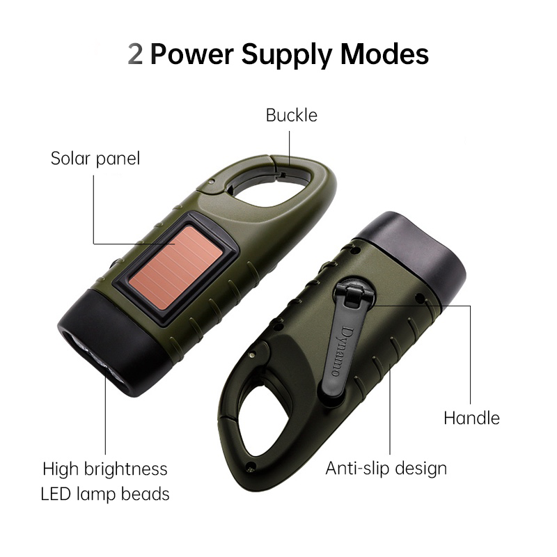 LOOK Fashion Solar Powered Flashlight Hand Crank Small Portable ...
