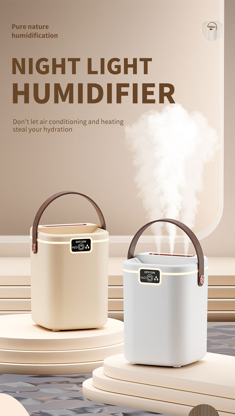 Three Nozzle Humidifier with Night Light, 2L Large Water Tank Type-C ...