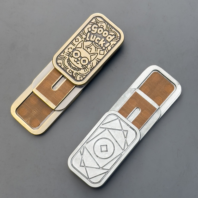 Metal EDC Magnetic Push Card Haptic Coin Mechanical Slider Pushing ...