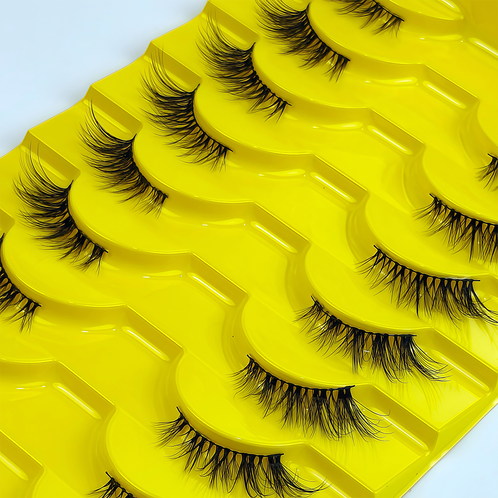 Half Eye Lashes 10 Pairs, Natural Fluffy and Wispy Lightweight Faux ...