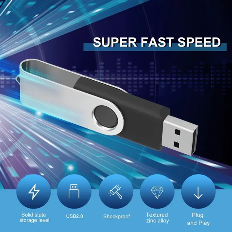 Portable USB Flash Drive Pen Drive Rotating Memory Stick Real Capacity ...