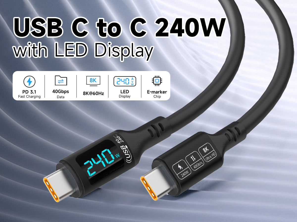 USB4 240W with Display Super Fast Charge 40G Data Cable | Shopee ...