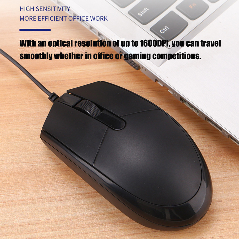Wired USB Silent Optical Mouse, Ergonomic for Laptop, Gaming, Office ...